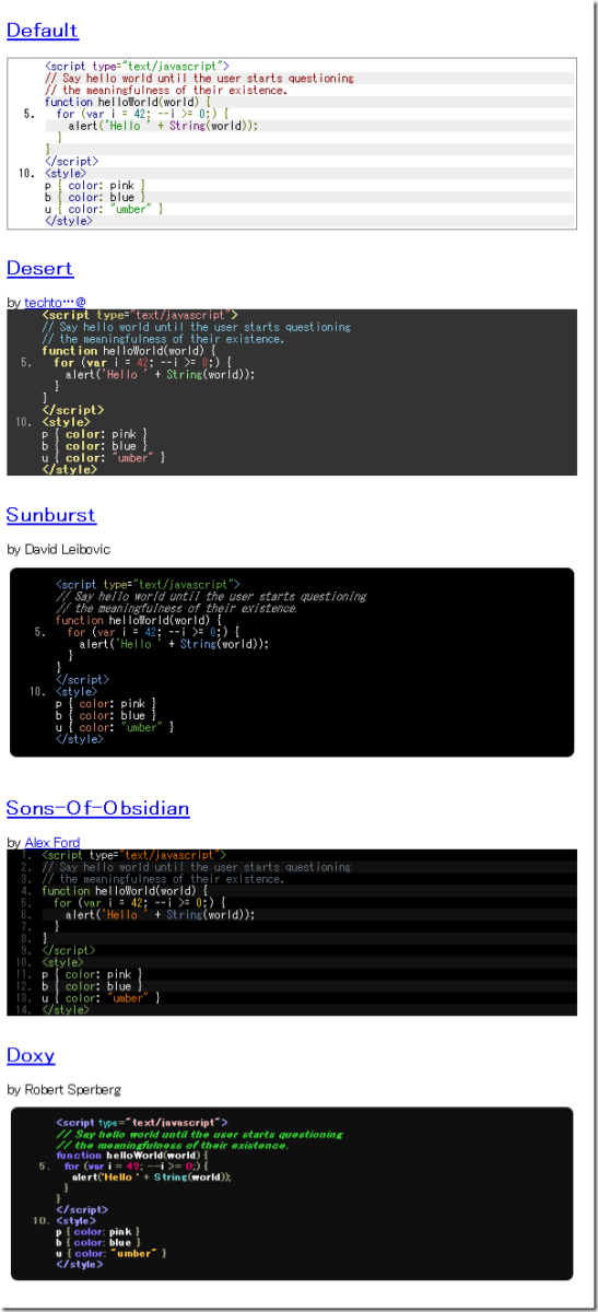 シンタックスハイライトに Google code prettify を導入 – セルティスラボ